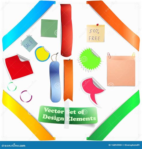 Set Of Orange Elements For New Items Stock Vector Illustration Of