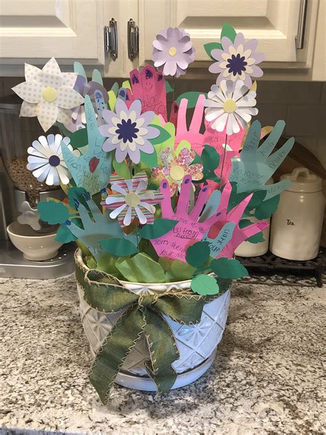 Sympathy Bouquet From Students To Teacher Handprint Crafts Mothers