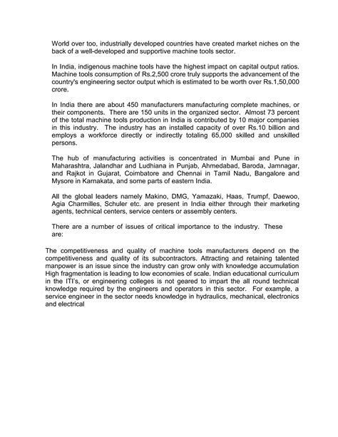 Machine Tools Industry Doc