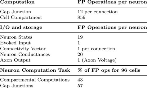 neuron computational requirements per simulation step download table