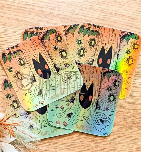 Mubby Magic Forest Tree Vinyl Holographic Sticker 3x3 Etsy