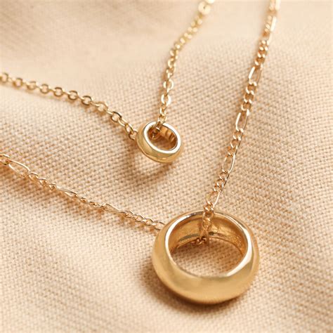 Layered Ring Pendant Necklace In Gold Lisa Angel