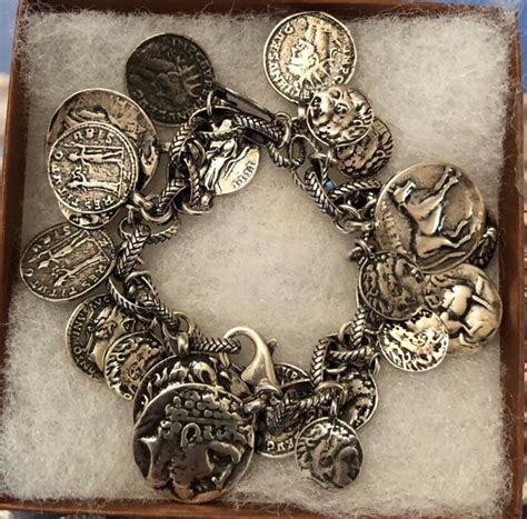 Vintage Silpada Sterling Silver Cha Cha Roman Coin Bracelet B1624 Etsy