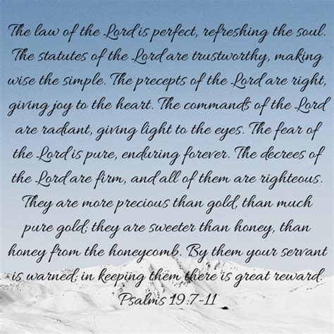 Psalms 197 11 The Law Of The Lord Is Perfect Refreshing The Soul The