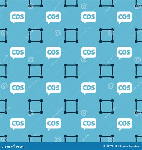 Set Geometric Figure Square And Mathematics Function Cosine On Seamless Pattern Vector Stock