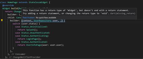 This Function Has A Return Type Of Widget But Doesnt End With A