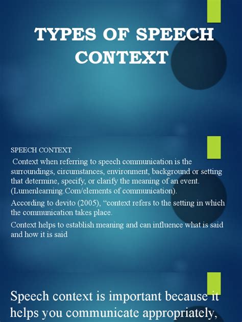 Speech Context Pdf Communication Body Language