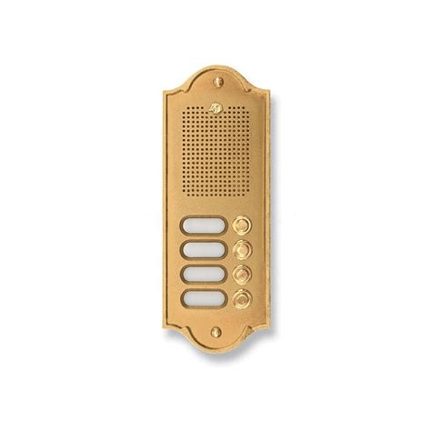 Push Button Panel For Intercom 4 Names Mod 4plmo In Natural Brass