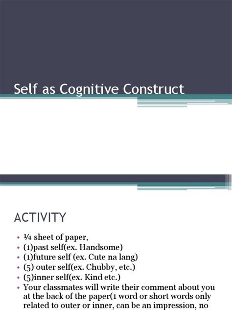 self as cognitive construct pdf self esteem self awareness