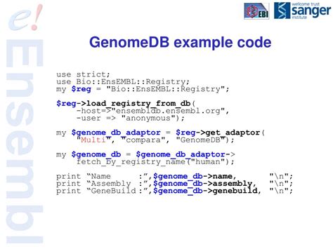 Ppt Ensembl Compara Perl Api Powerpoint Presentation Free Download Id145123