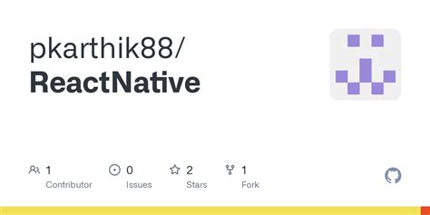GitHub Pkarthik ReactNative