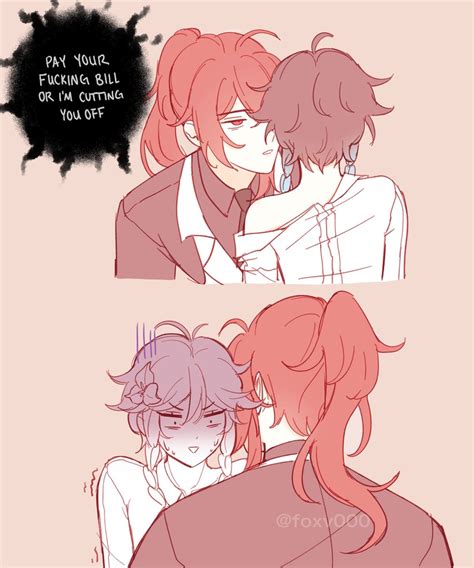 Venti And Diluc Genshin Impact Drawn By Foxv Danbooru