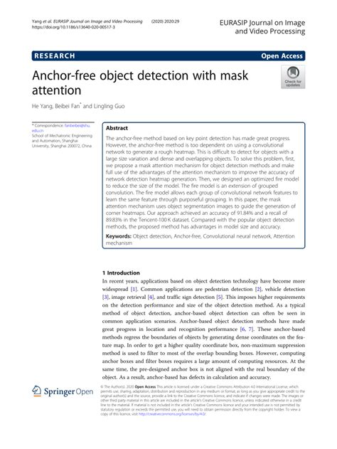 PDF Anchor Free Object Detection With Mask Attention