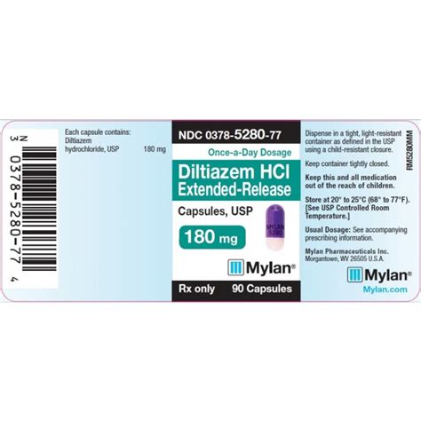 Diltiazem Er 180mg Rx Products
