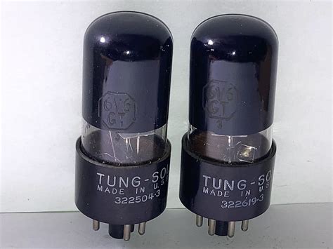 Tung Sol 6v6gt Black Glass Tubes Matched Pair Nos Reverb Uk
