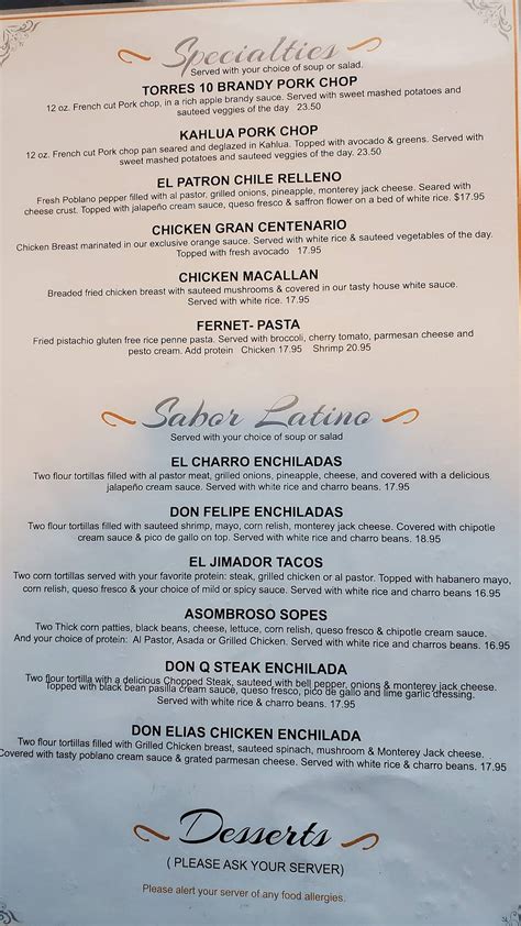 Menu At Mr Q Restaurant Atascadero
