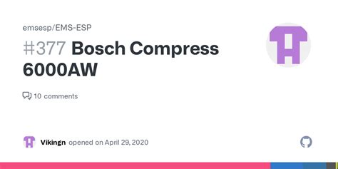 Bosch Compress 6000aw · Issue 377 · Emsespems Esp · Github