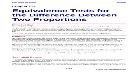 Pdf Equivalence Tests For The Difference Between Two Proportions Dokumen Tips
