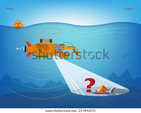 Autonomous Underwater Vehicle Auv Exploring Depths Stock Vector Royalty Free 257842072