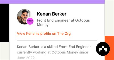 Kenan Berker Front End Engineer At Octopus Money The Org