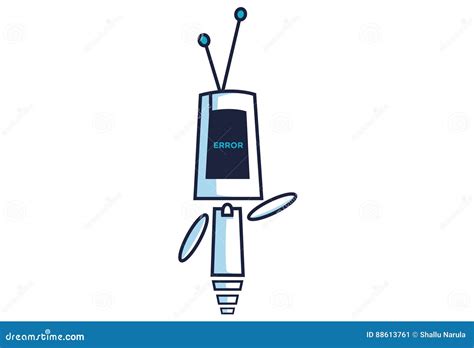 Cute Robot Showing Message Error Stock Illustration Illustration Of