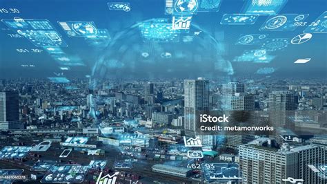 스마트 시티 및 통신 네트워크 개념 5g Iot 통신 부동산에 대한 스톡 사진 및 기타 이미지 부동산 인공지능 0명