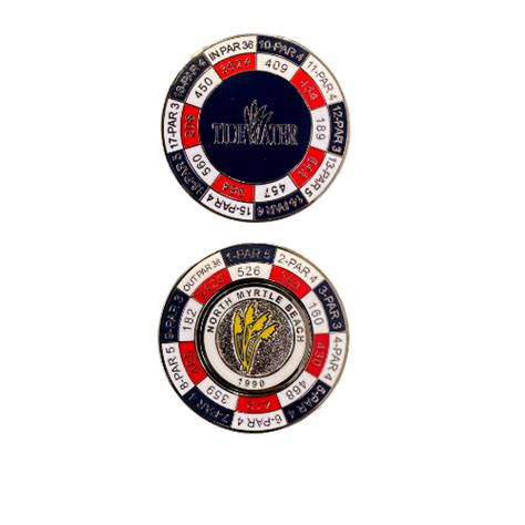 Yardage Coin Ball Marker With Removeable Small Marker Tidewater Golf Club
