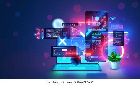 Software Web Development Programming Concept Abstract Stock Vector