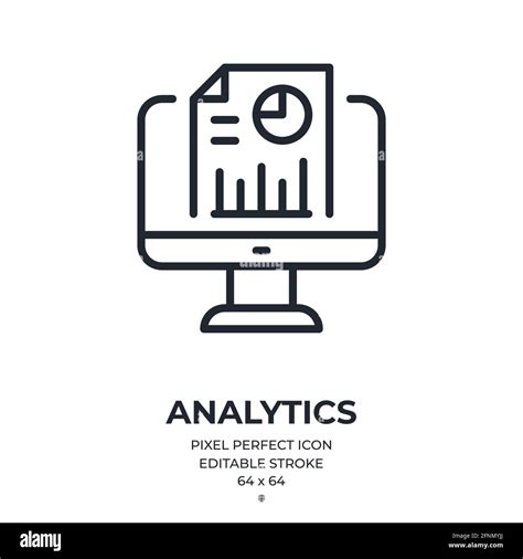 Data Analysis Concept Editable Stroke Outline Icon Isolated On White Background Flat Vector