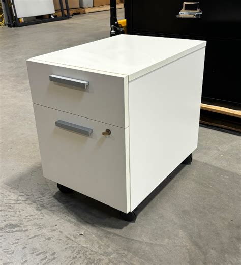 White Box File Mobile Drawer Pedestal By Steelcase Laminate Used
