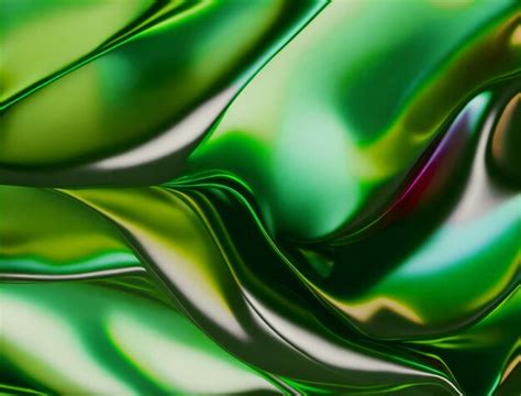 Premium Ai Image Photo A Green Fluid Texture Wave Background
