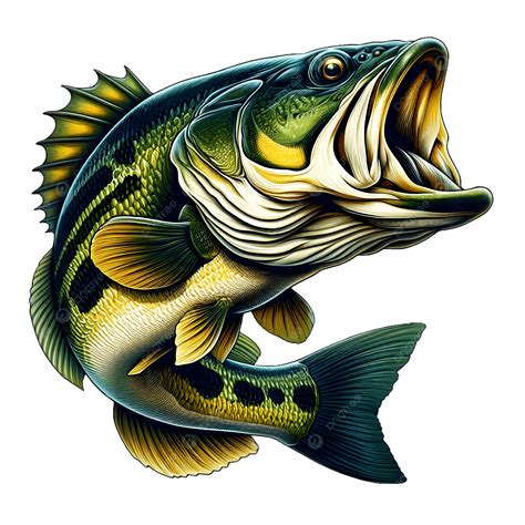 Animal Bass Fish Clipart Illustration Animal Bass Fish Green Fish