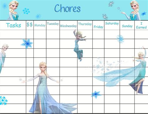 Printable Elsa Behavior Charts