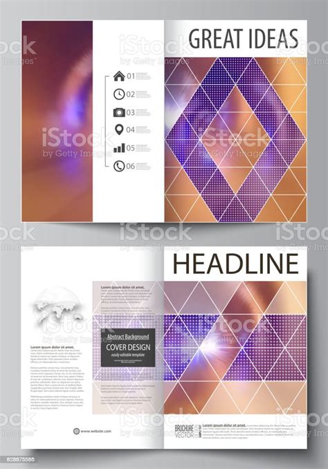 Bi에 대 한 비즈니스 템플릿 접어 책자 잡지 전단지 소책자 또는 연례 보고서 표지 템플릿 A4 크기에 추상 벡터 레이아웃 밝은 색상 화려한 디자인 아름 다운 미래 배경 2