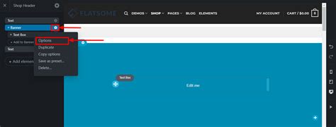 how to create web page header design in flatsome shop page wpcred