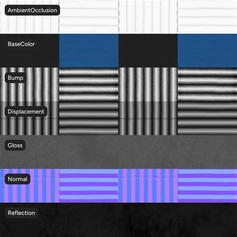 Ribbed Foam Acoustic Tile Texture Blue Poliigon