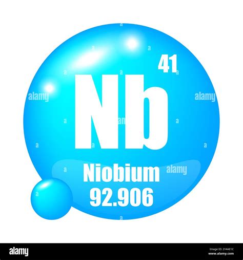 Niobium Icon Nb Chemical Element Atomic Number 41 Mass 92 906 Blue