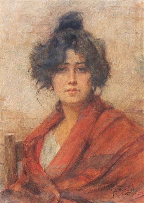 Portrait Of A Venetian Woman By Felice Castegnaro 1872 1958 Italian