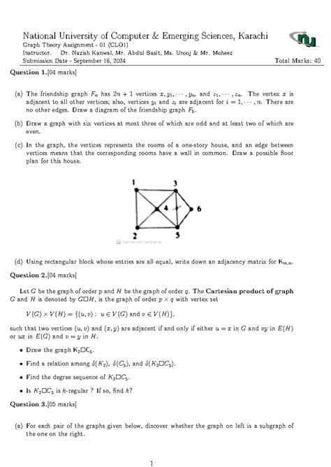 A1 Graph Theory Assignment National University Of Computer