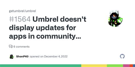 Umbrel Doesn T Display Updates For Apps In Community Stores Issue Getumbrel Umbrel