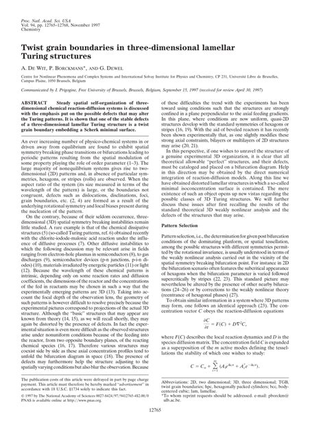 Pdf Twist Grain Boundaries In Three Dimensional Lamellar Turing