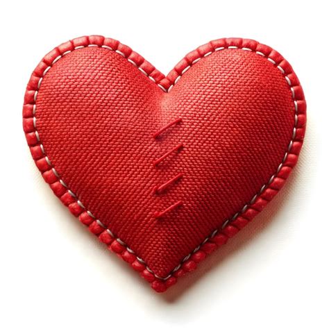 Stitched Red Heart Premium Ai Generated Image
