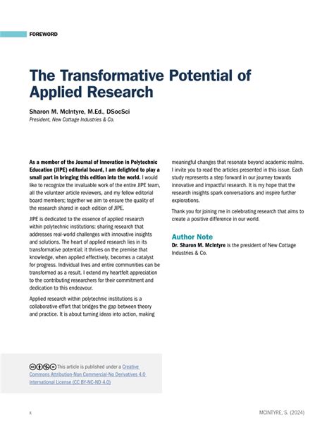 Pdf Transformative Potential Of Applied Research
