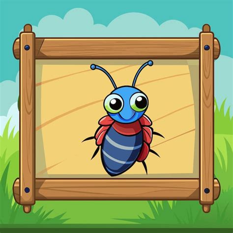 Premium Vector A Drawing Of A Bug With A Frame That Says Bug On It