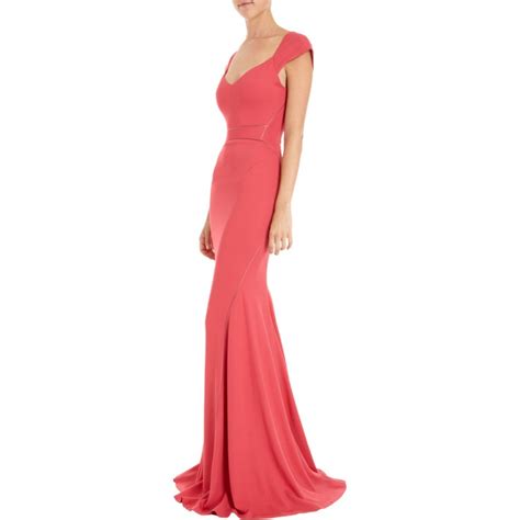 Zac Posen Sweetheart Neck Gown In Pink Cherry Lyst Evening Gowns Gowns Formal Dresses