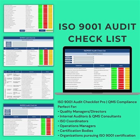 Iso 9001 Audit Checklist Pro Qms Compliance Tool Editable Quality