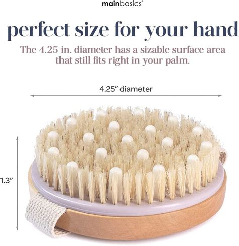 Mainbasics Dry Body Brush Exfoliating Body Scrubber With Boar Bristles For Skin Exfoliation