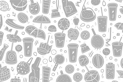 Food And Drinks Pattern Background Ai Generated Vector