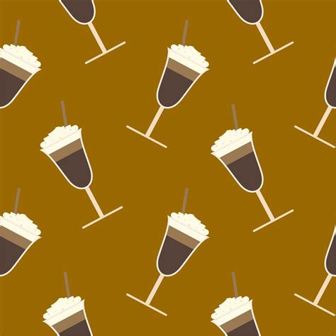 Coffee Whipped Cream Seamless Pattern Vector Illustration 23505019