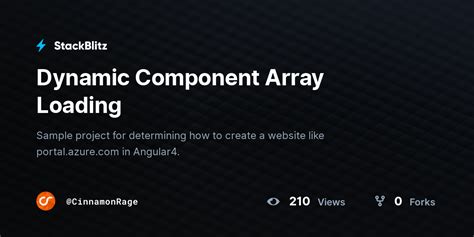 Dynamic Component Array Loading Stackblitz